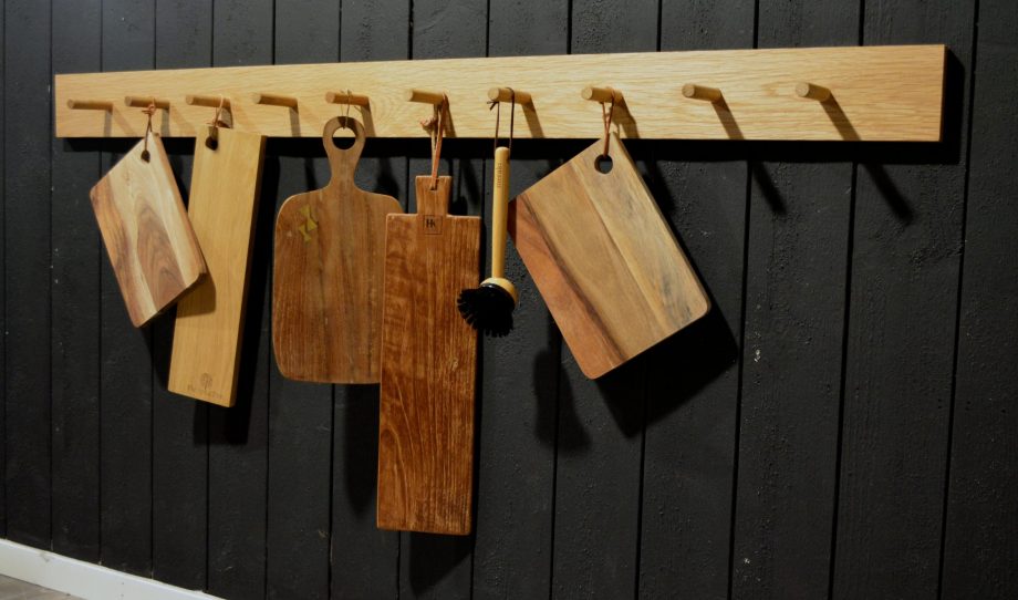 Knaggrekke i eik - 10 knagger - Palma store