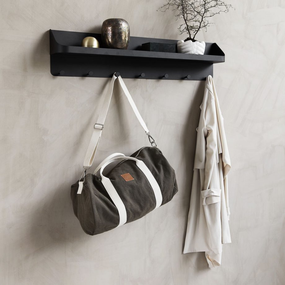 Knaggrekke - Sort, med hylle - Palma store