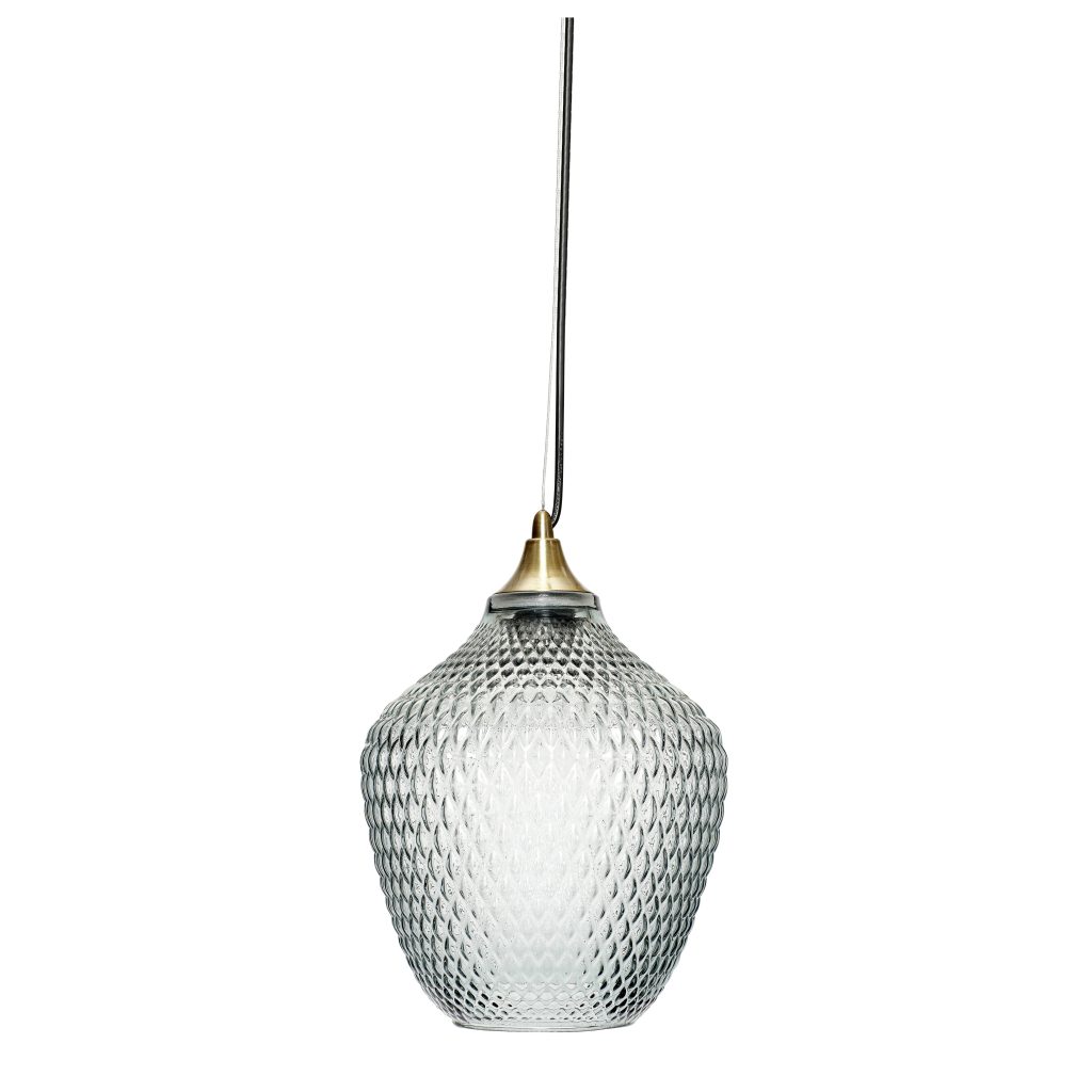 Taklampe - Blått glass og messing - Palma store